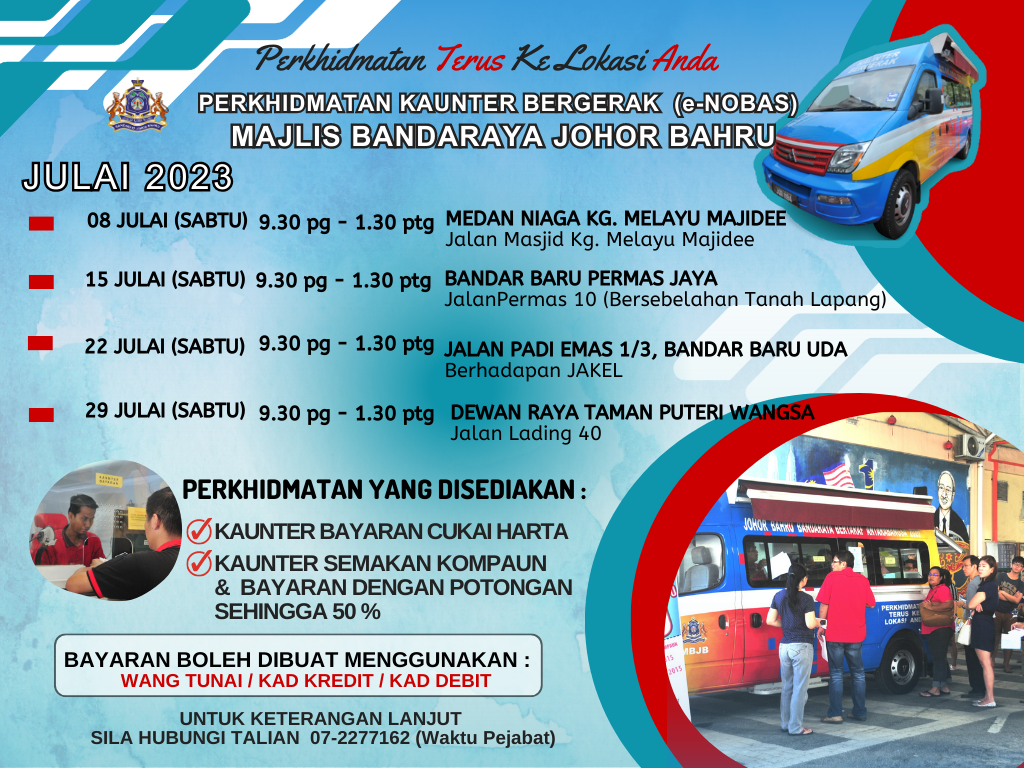 Kaunter Bergerak | Portal Rasmi Majlis Bandaraya Johor Bahru